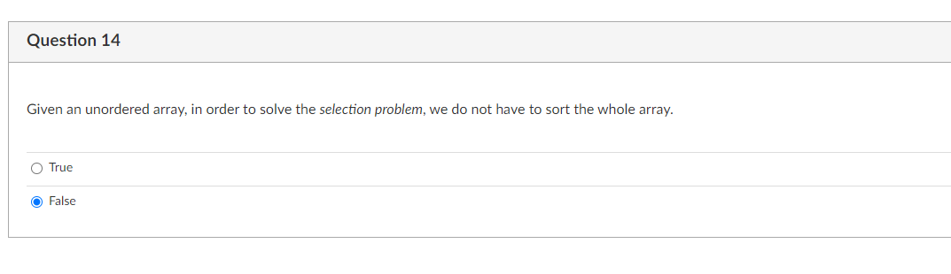 Solved Given An Unordered Array In Order To Solve The