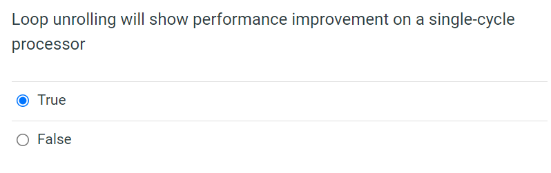 Solved Loop unrolling will show performance improvement on a | Chegg.com