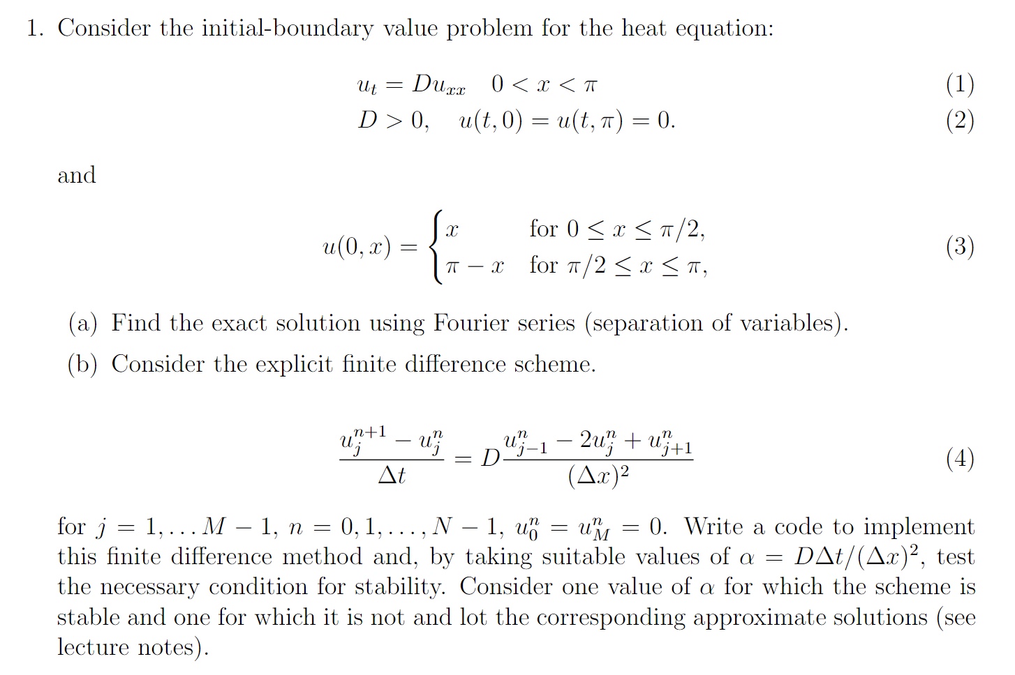 [solved] Consider The Initial Boundary Value Problem For T