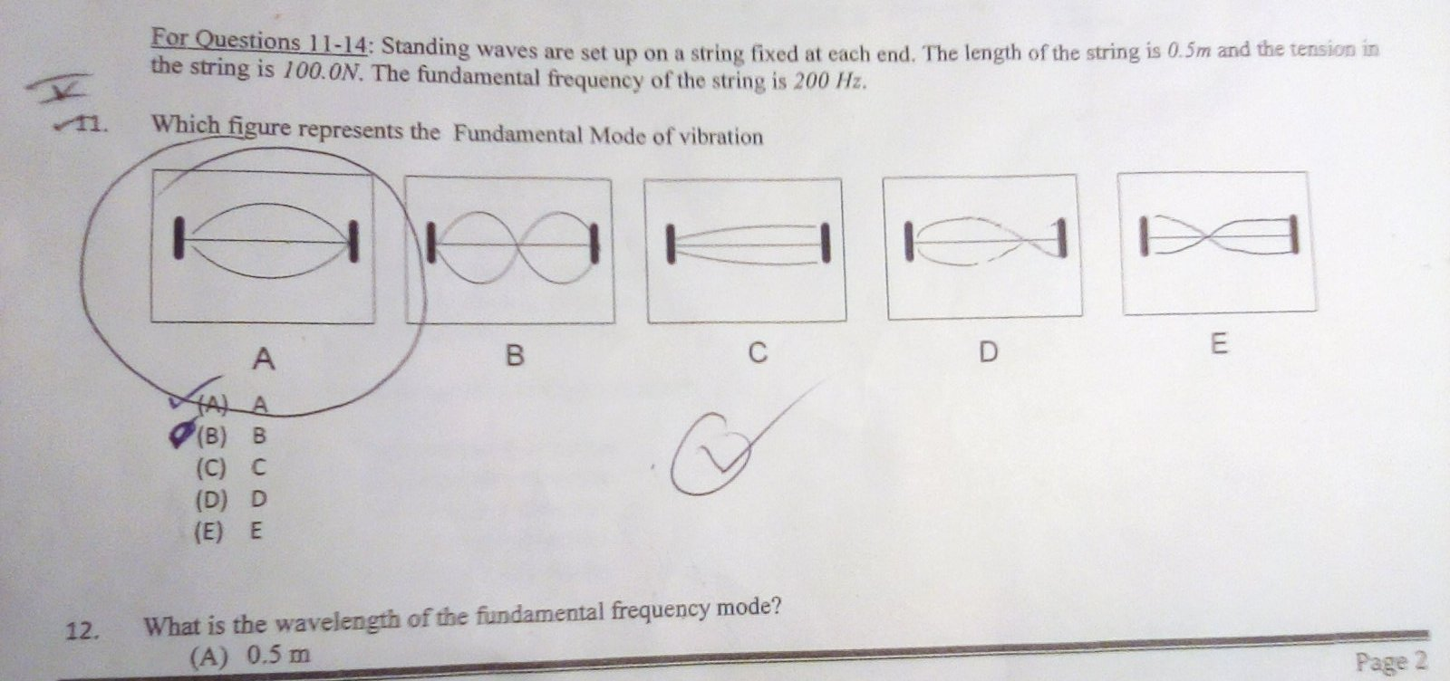 Solved ns 11-14: Standing waves are set up on a string fixed | Chegg.com