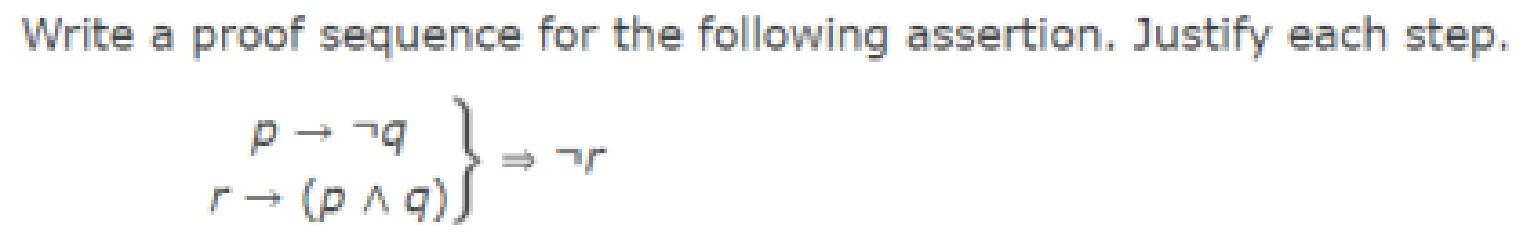 Solved Write a proof sequence for the following assertion. | Chegg.com
