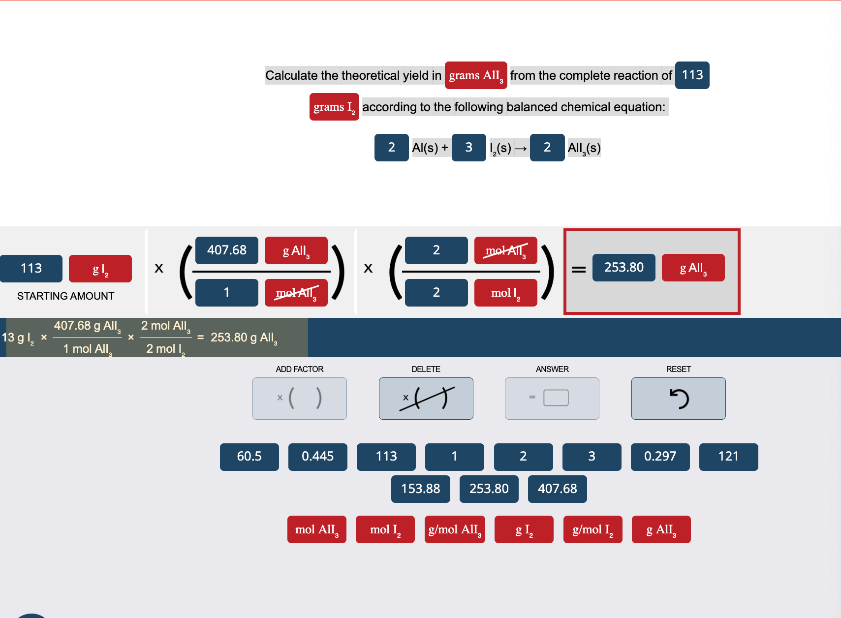 Solved Calculate the theoretical yield in grams AlI3 from | Chegg.com