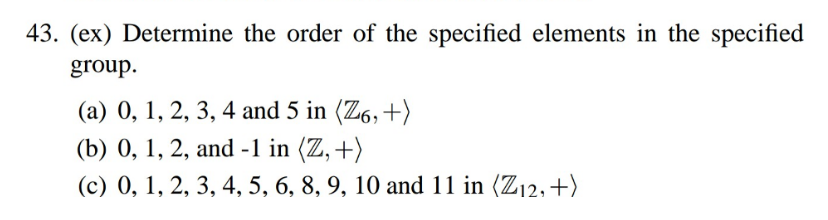 Solved 43. (ex) Determine the order of the specified | Chegg.com