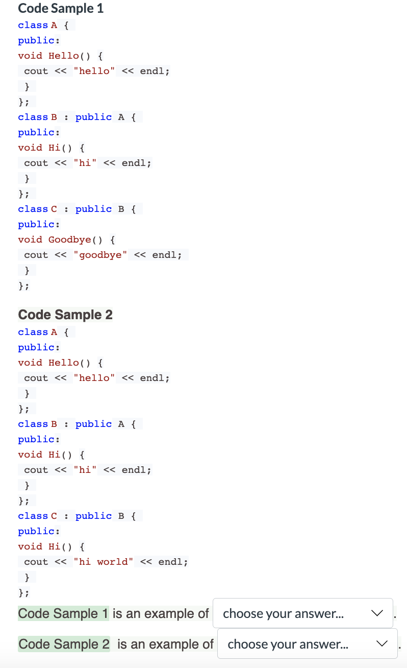 Solved IN C++ PLEASE The answer choices are: | Chegg.com