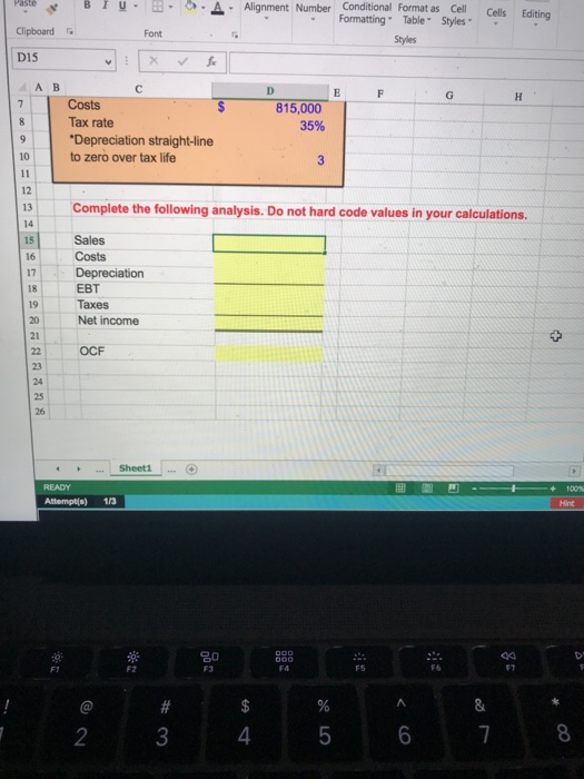 Solved . Compute the OCF for this project Calculating | Chegg.com