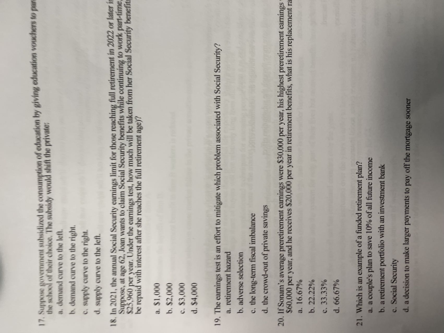 Solved 17. Suppose government subsidized the consumption of | Chegg.com