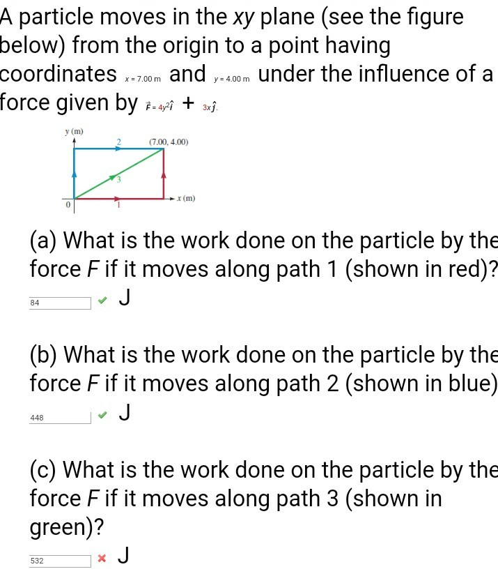 Solved A Particle Moves In The Xy Plane See The Figure