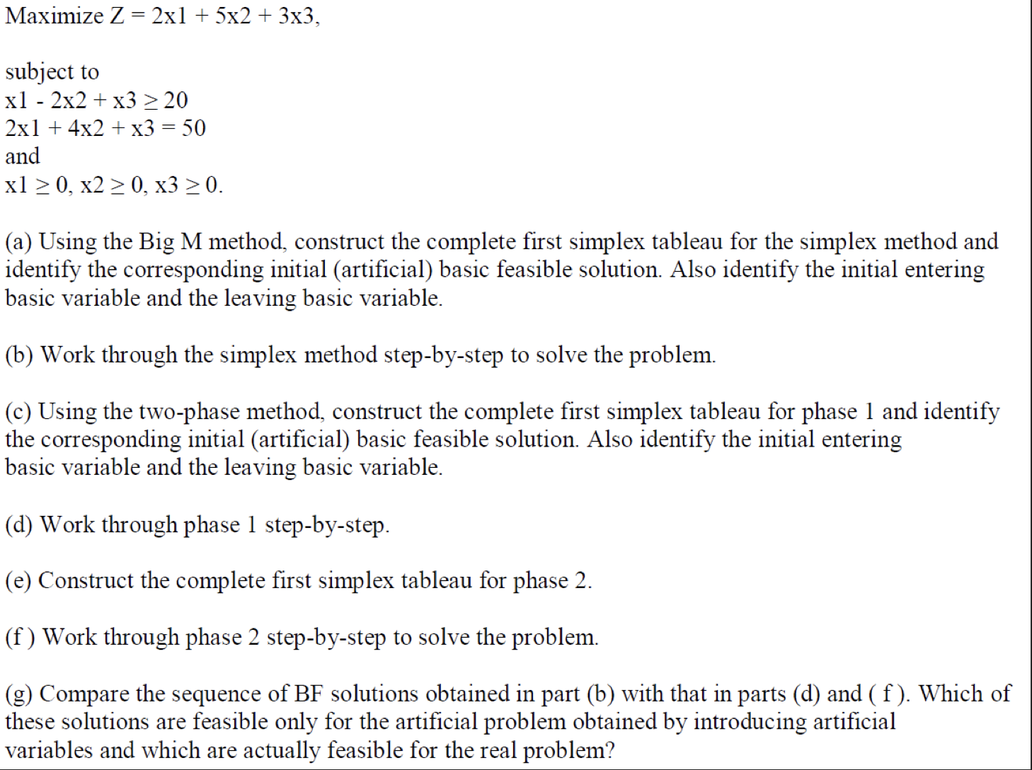 Solved Maximize Z=2×1+5×2+3×3subject | Chegg.com