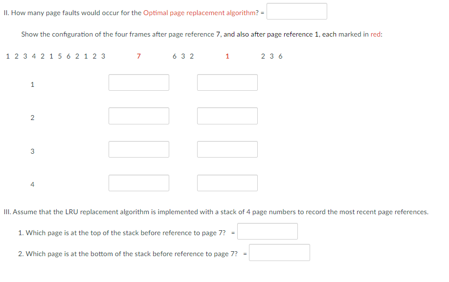 Solved Consider the following page reference string, for a | Chegg.com