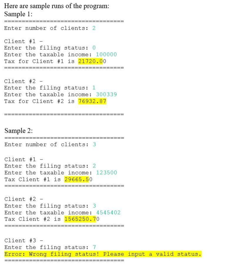 Solved Problem Description: The United States federal | Chegg.com