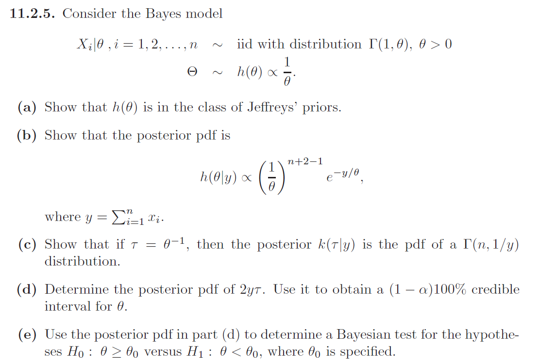 Solved 11.2.5. Consider the Bayes model Xi∣θ,i=1,2,…,n∼ iid | Chegg.com