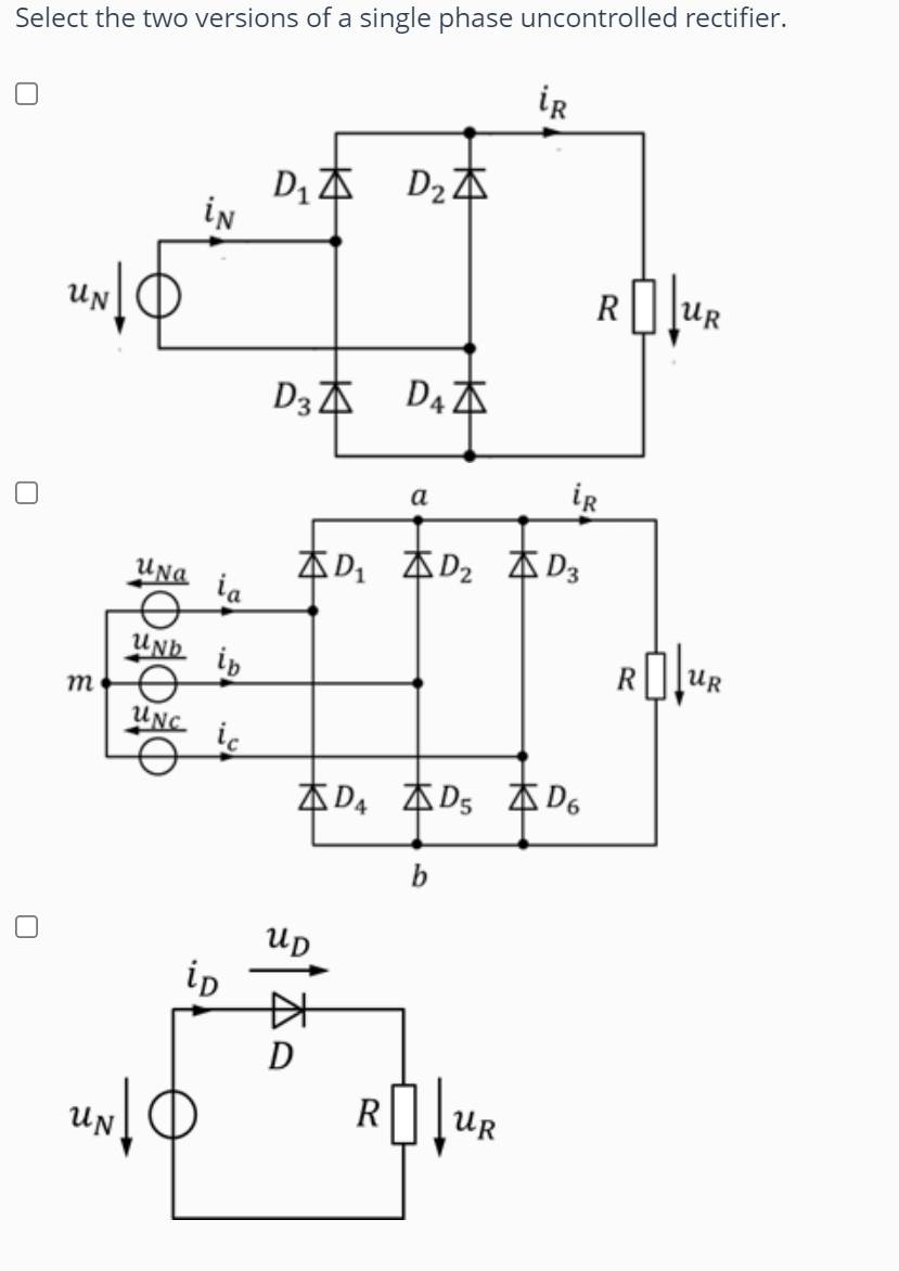 Solved Select the two versions of a single phase | Chegg.com