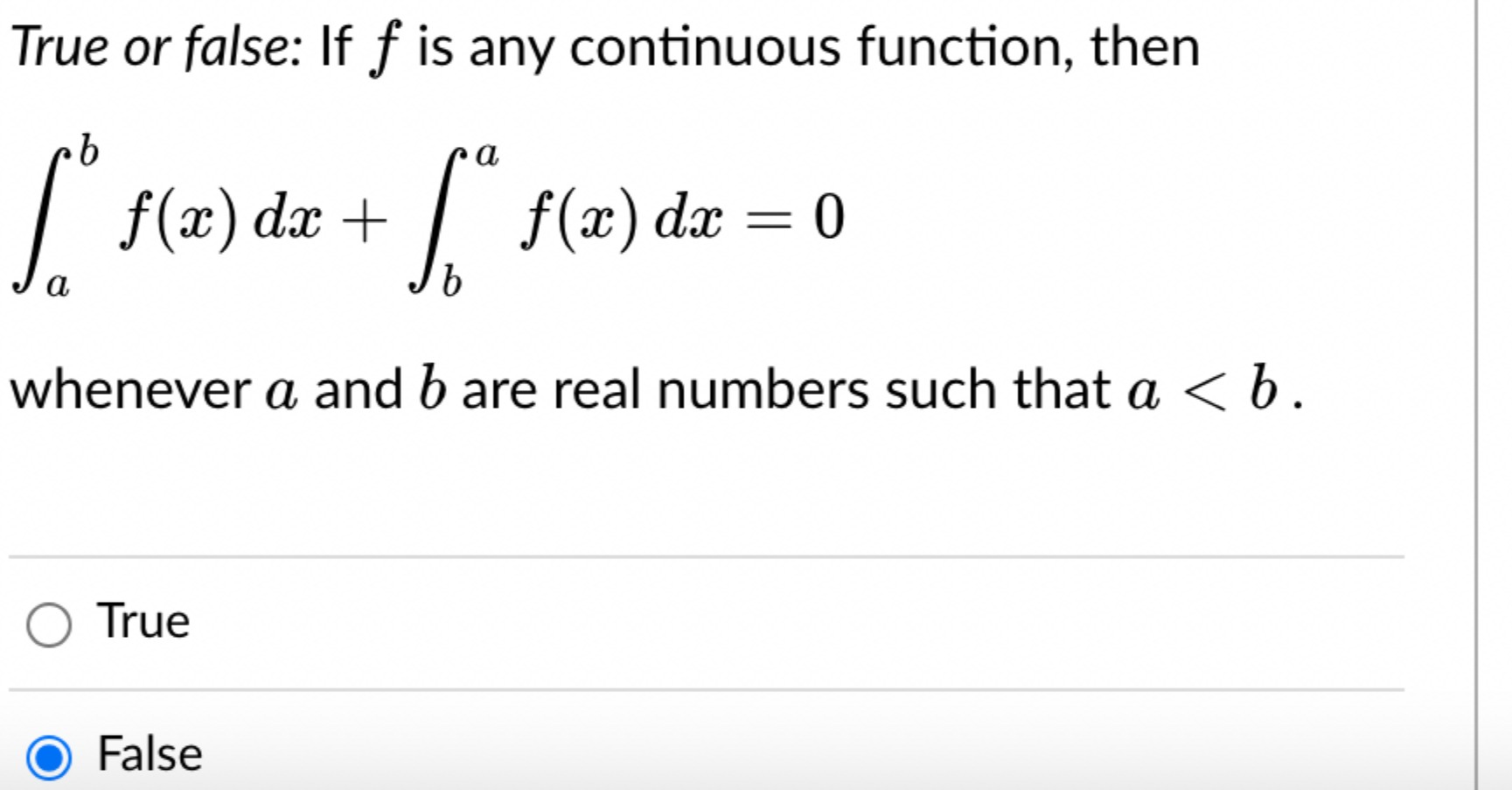 Solved True or false: If f ﻿is any continuous function, | Chegg.com