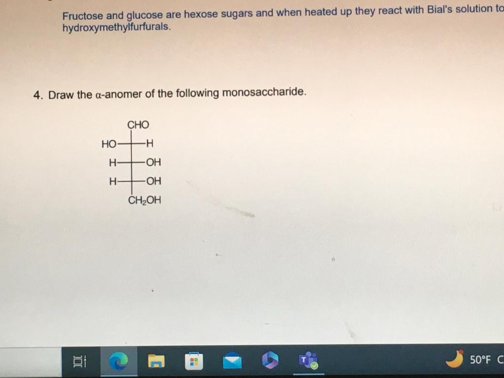 Solved Fructose and glucose are hexose sugars and when | Chegg.com