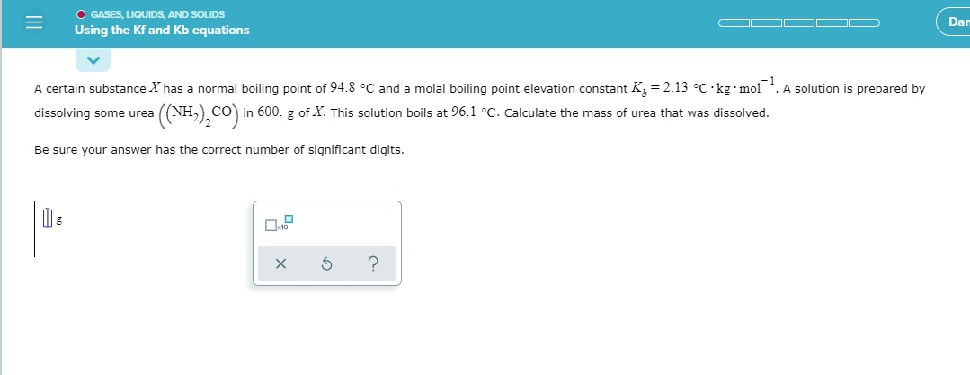 Solved O GASES, LIQUIDS, AND SOLIDS Using the Kf and Kb | Chegg.com