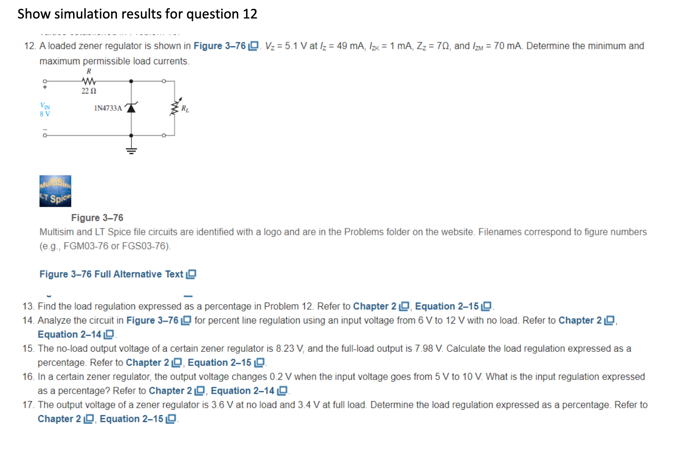 Show simulation results for question 12 12. A loaded | Chegg.com