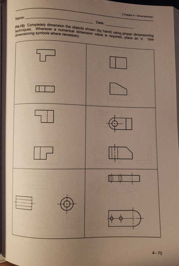 Solved P4-10) Completely dimension the objects shown using | Chegg.com