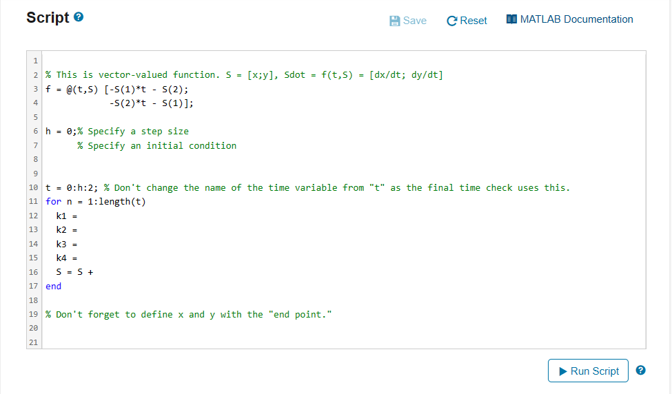 Solved IVP: RK4 on a 2D system Write a 4th order Runge-Kutta | Chegg.com