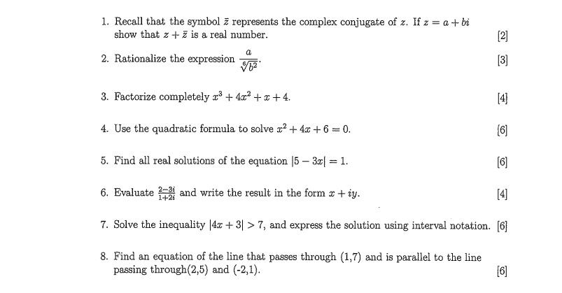 Solved 1. Recall that the symbol zˉ represents the complex | Chegg.com