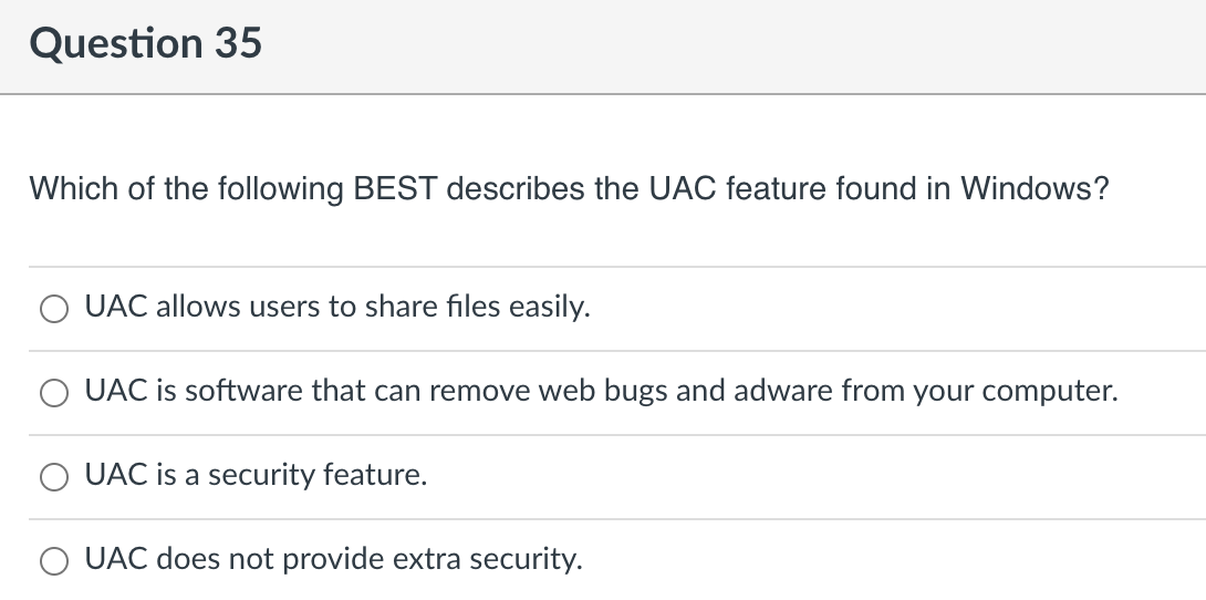 Solved Question 33 1 pts Based on class lectures, which of | Chegg.com