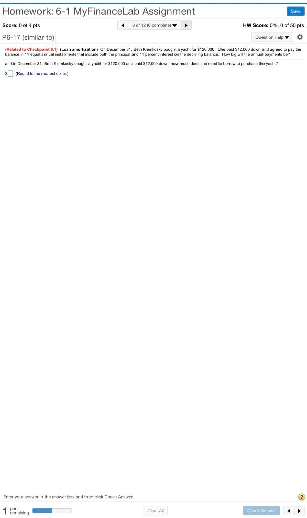 Solved Homework: 6-1 MyFinanceLab Assignment Save Score: 0 | Chegg.com