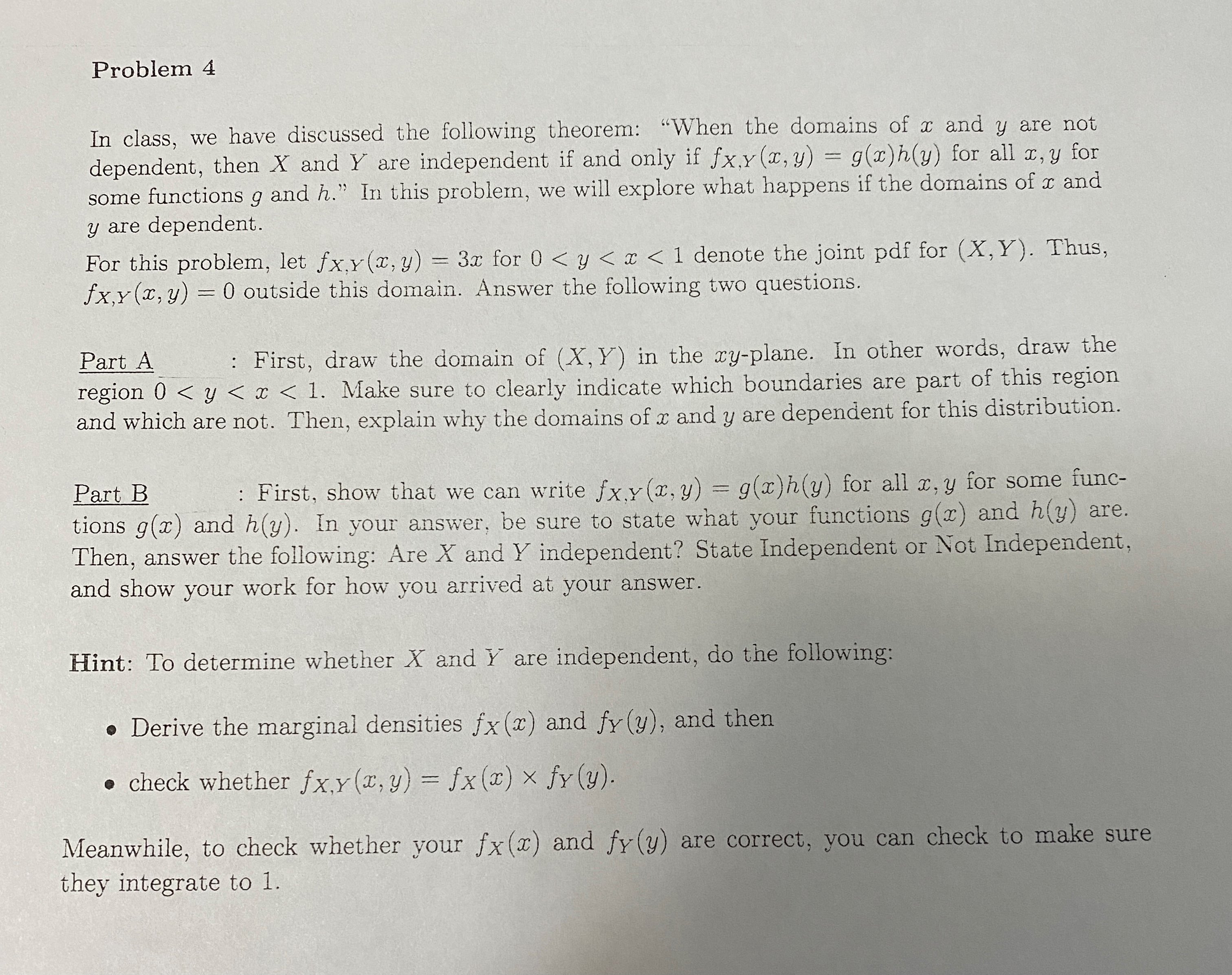 Solved Problem 4In class, we have discussed the following | Chegg.com