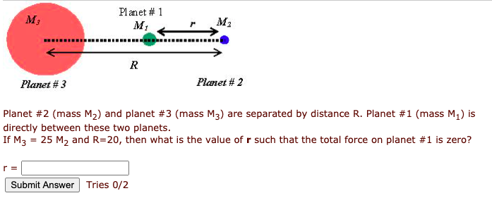 Solved Planet #1 M M: M R Planet #3 Planet # 2 Planet #2 | Chegg.com