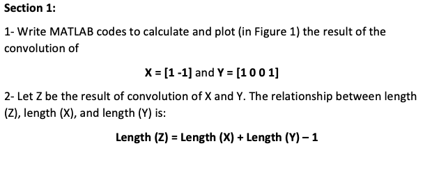 Solved Section 1: 1- Write MATLAB codes to calculate and | Chegg.com