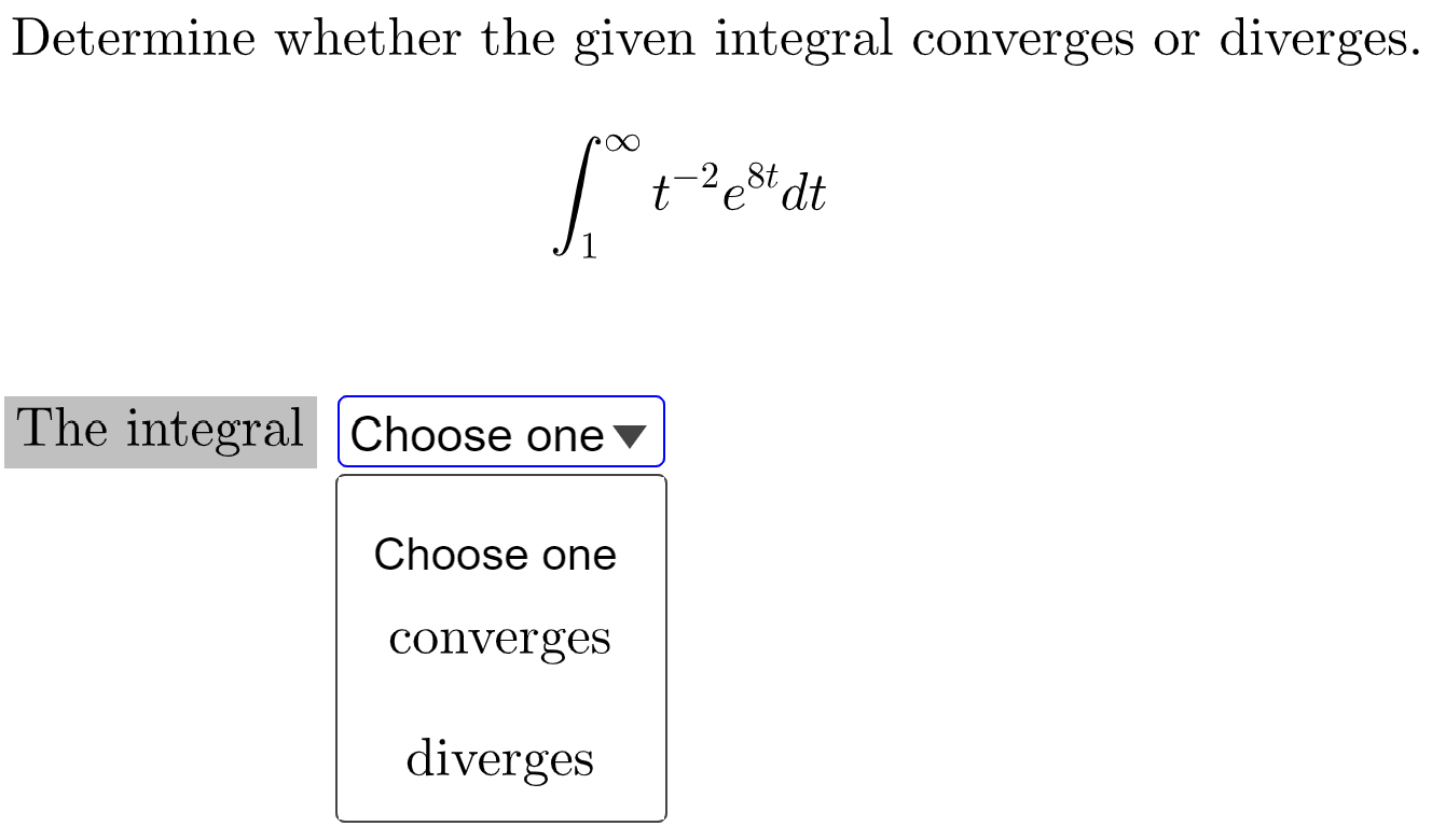 Solved Determine whether the given integral converges or | Chegg.com