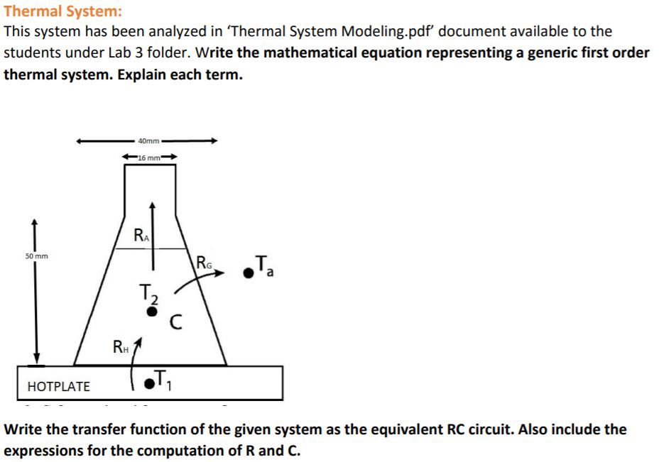 Thermal System: This system has been analyzed in | Chegg.com