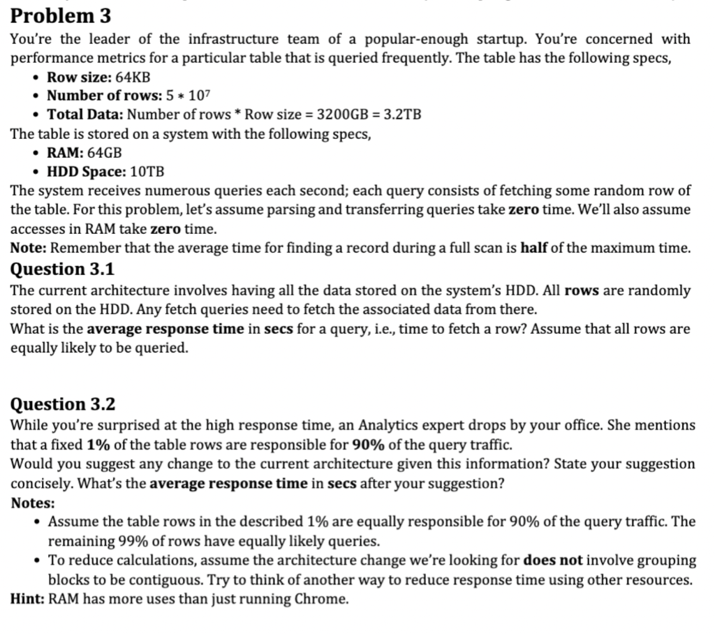Solved Problem 3 You're the leader of the infrastructure | Chegg.com