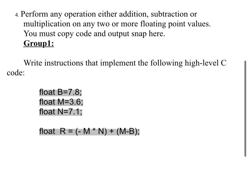 Solved 4. Perform any operation either addition, subtraction | Chegg.com