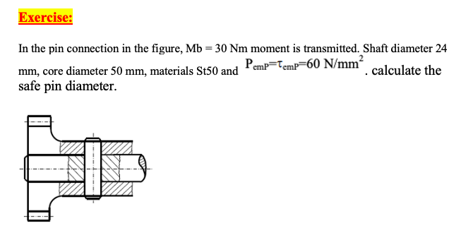 Solved Exercise: In the pin connection in the figure, Mb = | Chegg.com