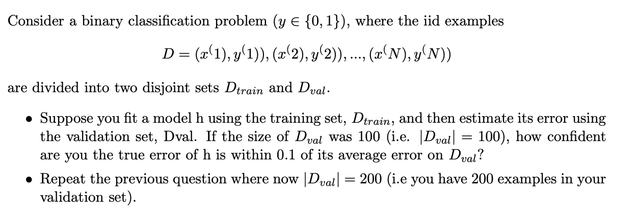 Consider A Binary Classification Problem Y E 01 