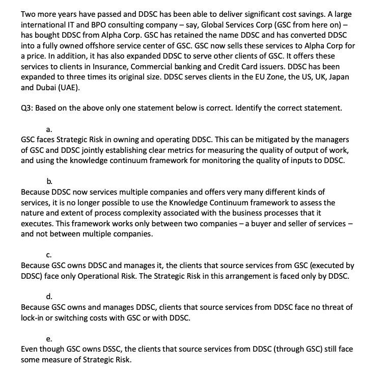 Solved Two more years have passed and DDSC has been able to | Chegg.com