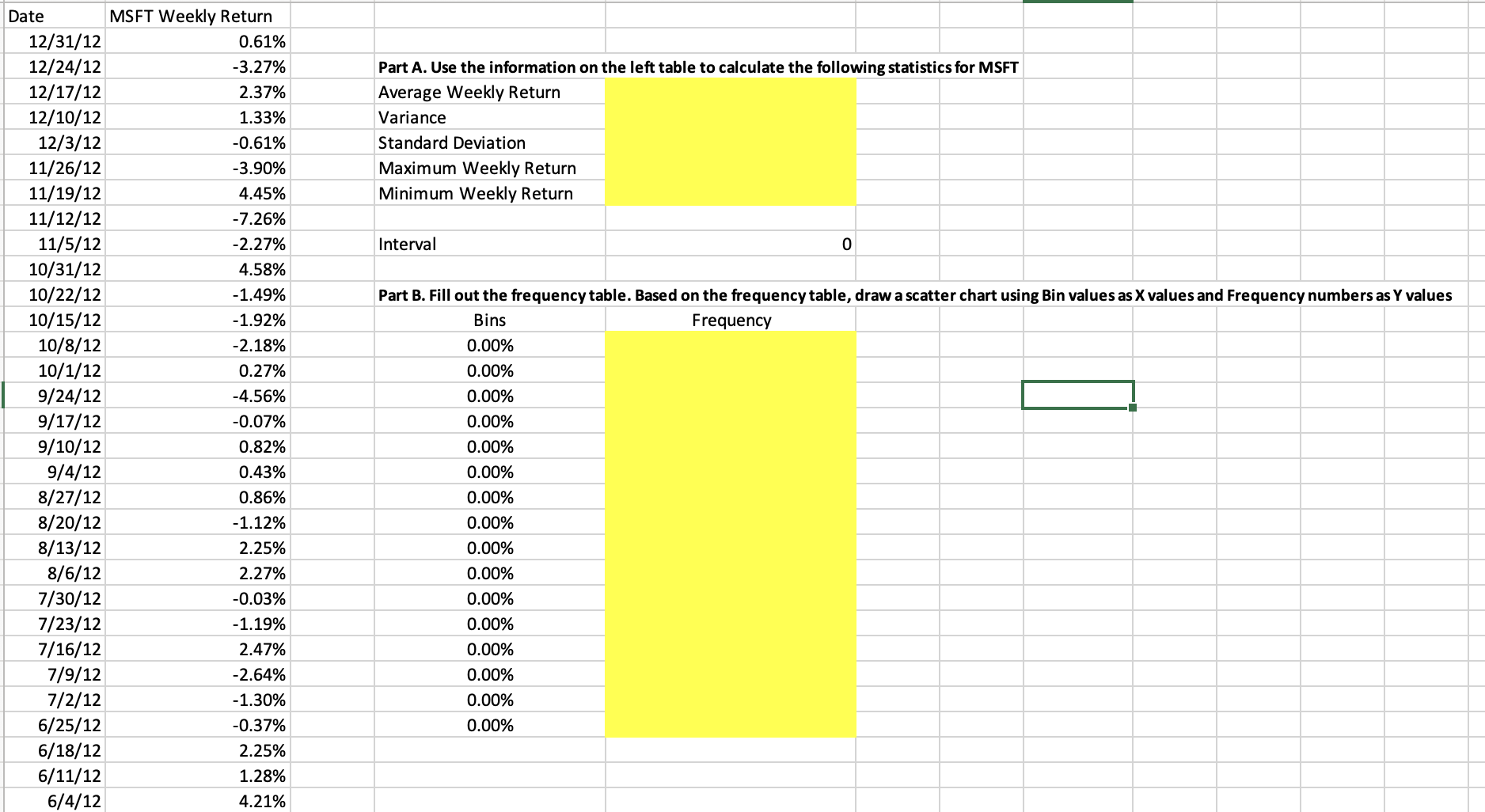 Please show formula in excel | Chegg.com