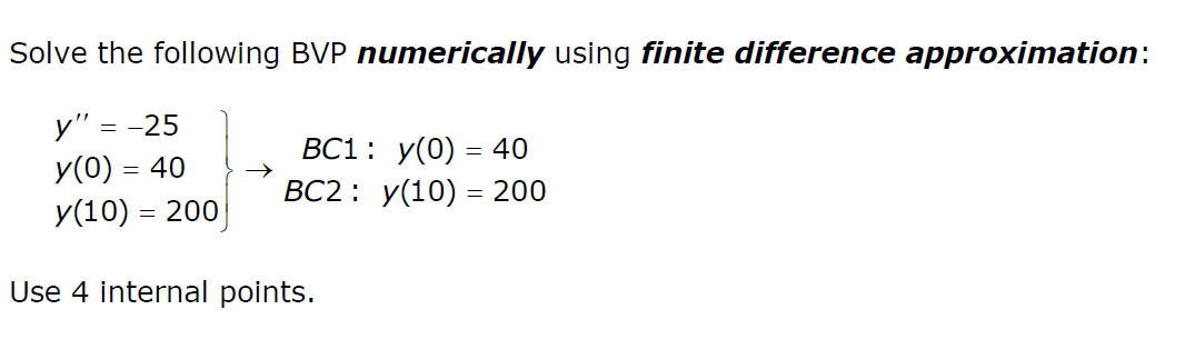 Solved Solve the following BVP numerically using finite | Chegg.com