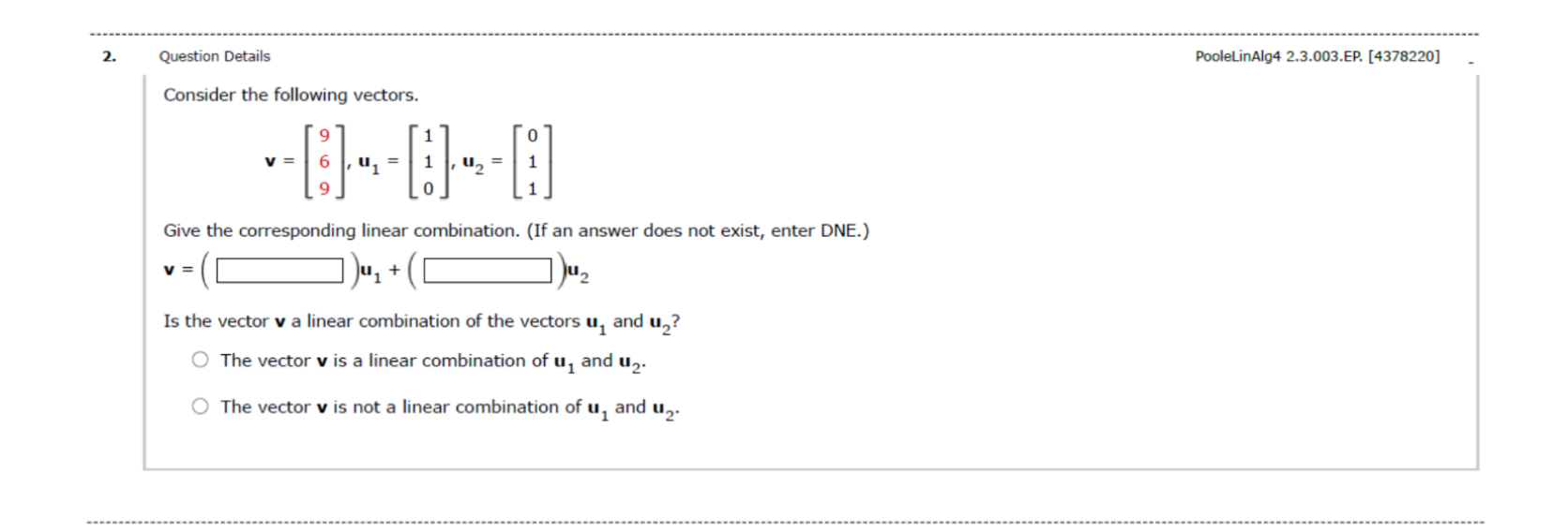 Solved Consider the following vectors. \\[ | Chegg.com