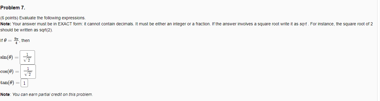 Solved Problem 7. (6 points) Evaluate the following | Chegg.com