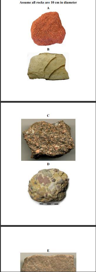 Solved Assume all rocks are 10 cm in diameter B с E Name | Chegg.com
