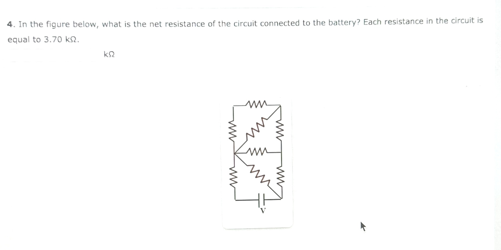 Solved 4. In the figure below, what is the net resistance of | Chegg.com