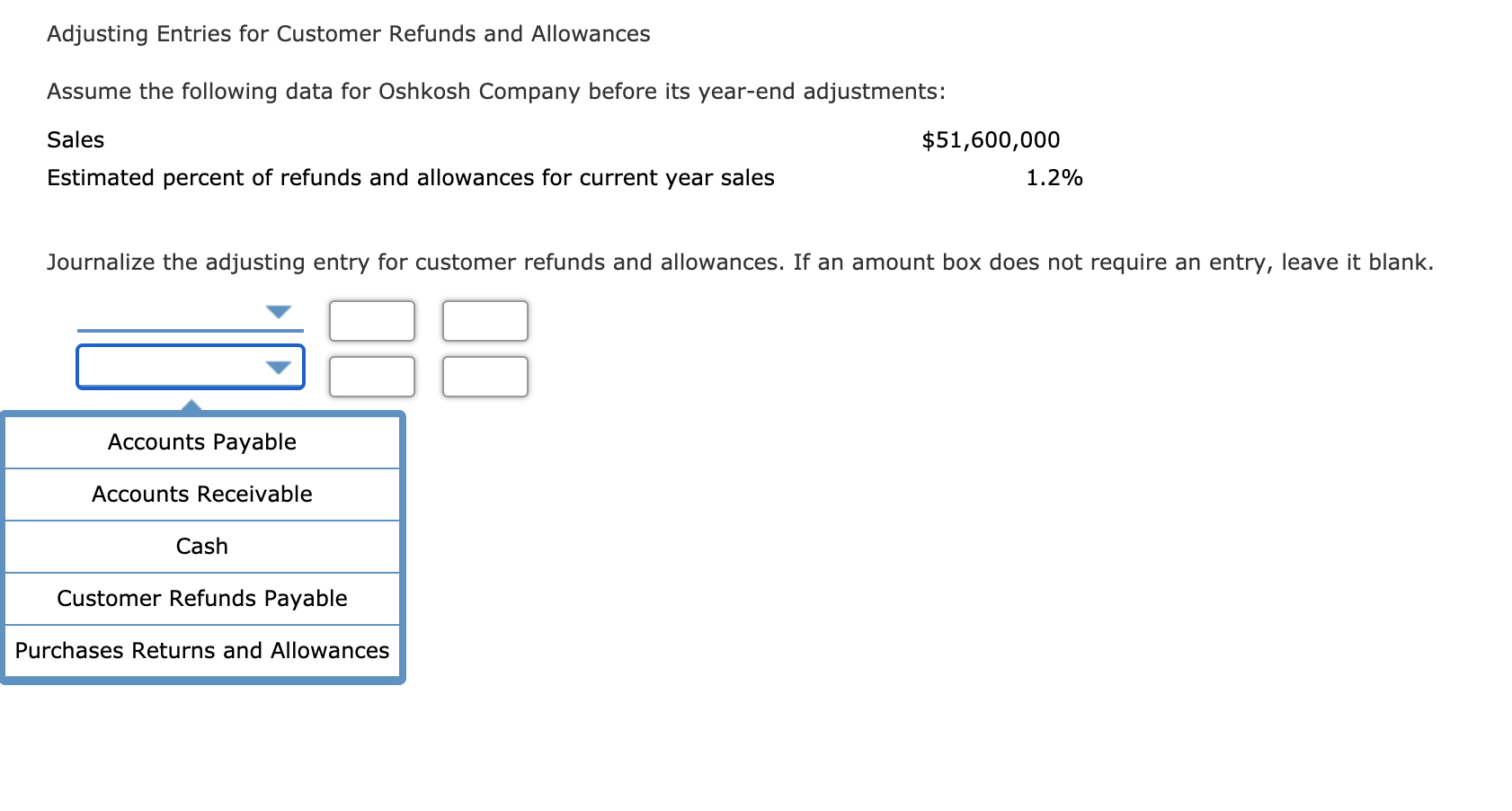 Solved Adjusting Entries for Customer Refunds and Allowances | Chegg.com