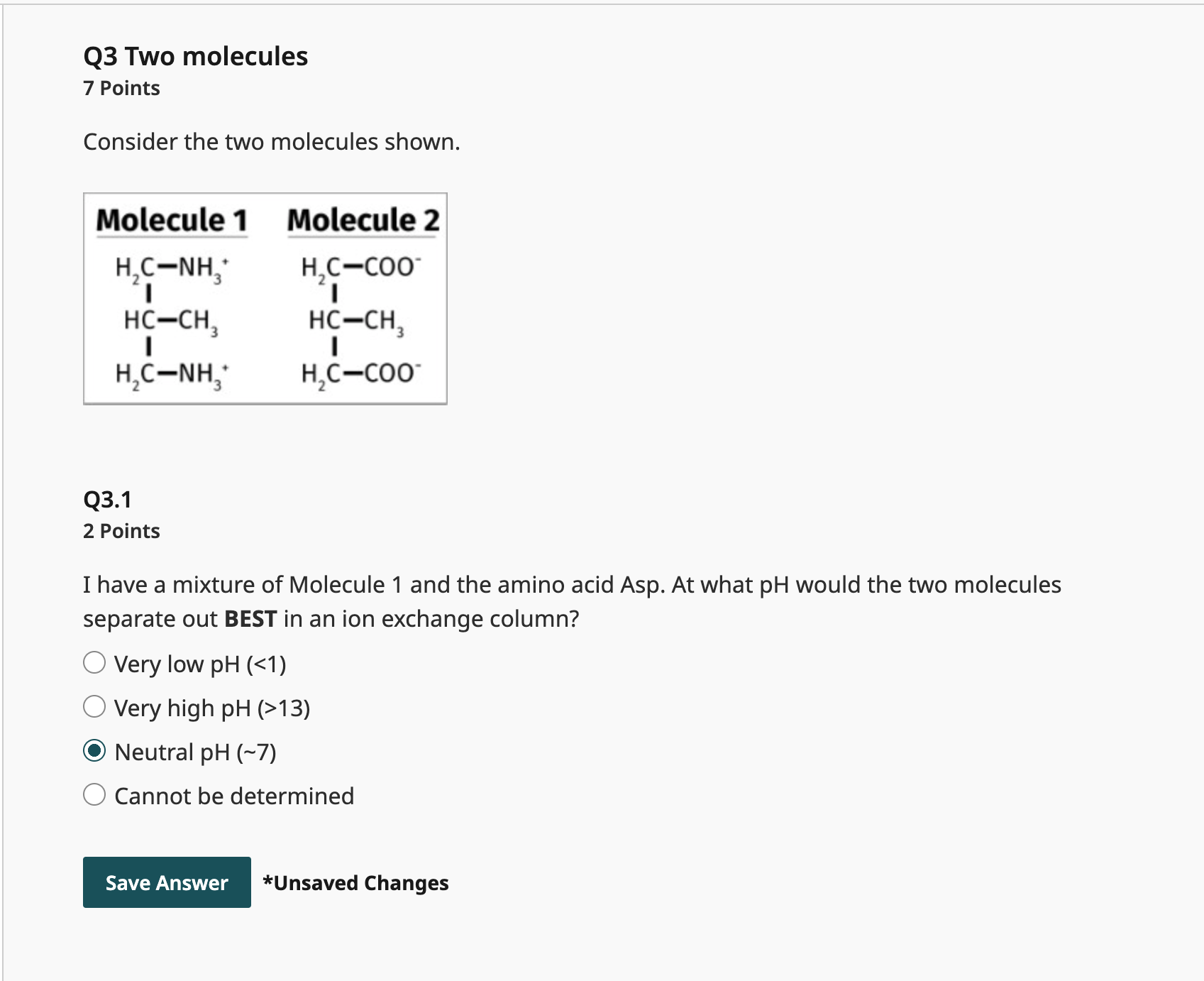 Solved Q3 ﻿Two molecules7 ﻿PointsConsider the two molecules | Chegg.com