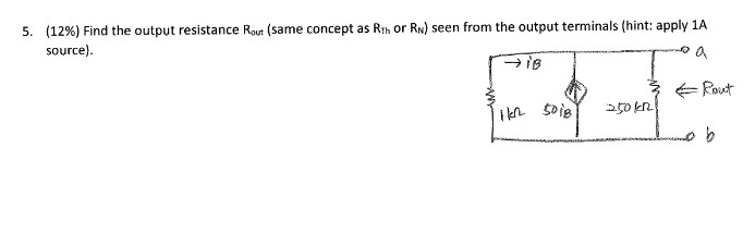 Solved (12% ) Find the output resistance Rout (same concept | Chegg.com