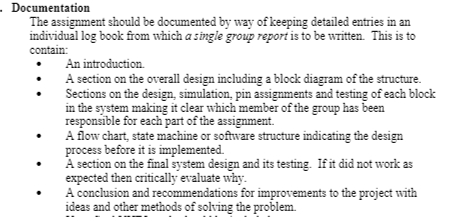 Solved DocumentationThe assignment should be documented by | Chegg.com