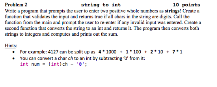 Solved Problem 2 Write a program that prompts the user to | Chegg.com