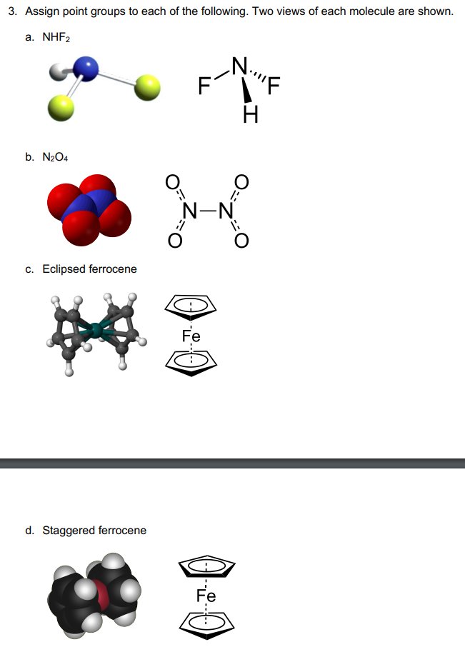 Solved 3. Assign point groups to each of the following. Two | Chegg.com