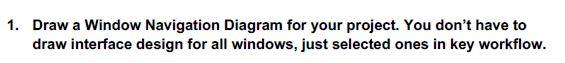 Solved 1. Draw a Window Navigation Diagram for your project. | Chegg.com