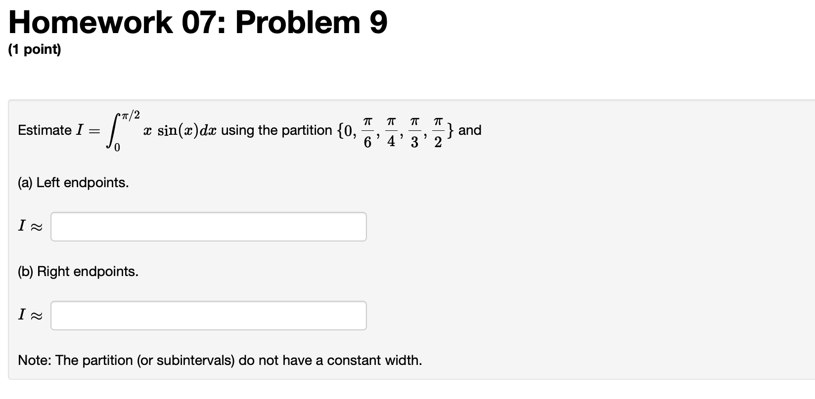Solved Homework 07: Problem 8 (1 point) Estimate | Chegg.com