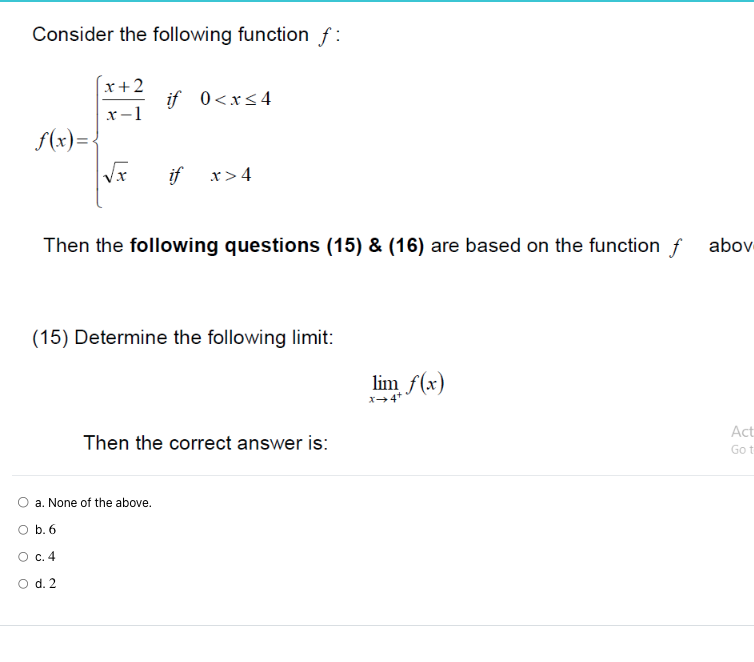 Solved Consider the following function f : f(x)={x−1x+2x if | Chegg.com